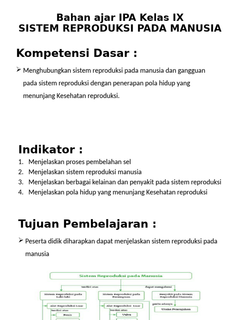 Bahan ajar IPA Kelas IX - sistem reproduksi k-13 | PDF Bahan ajar IPA Kelas IX - sistem reproduksi k-13 | PDF