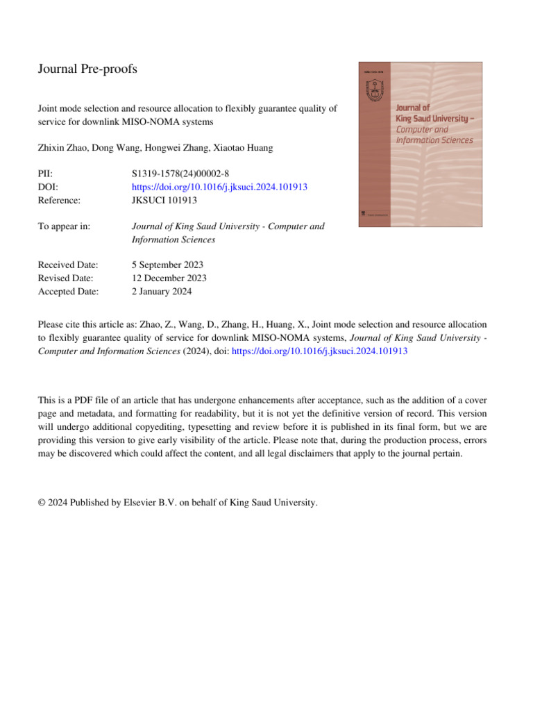 Joint Mode Selection And Resource Allocation Pdf Applied