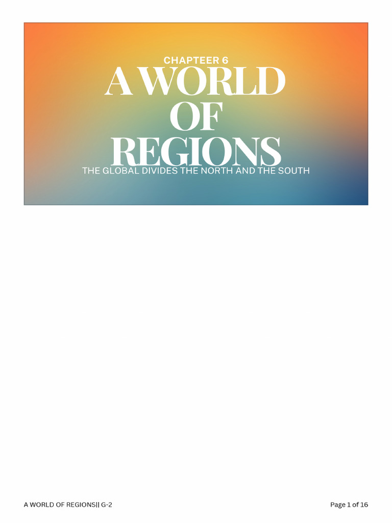A World of Regions g 2 | PDF