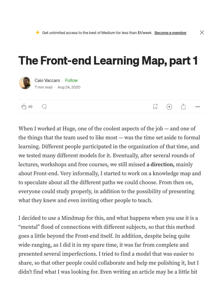 The Front-End Learning Map, Part 1 - by Caio Vaccaro - Medium | PDF | World Wide Web | Internet ...