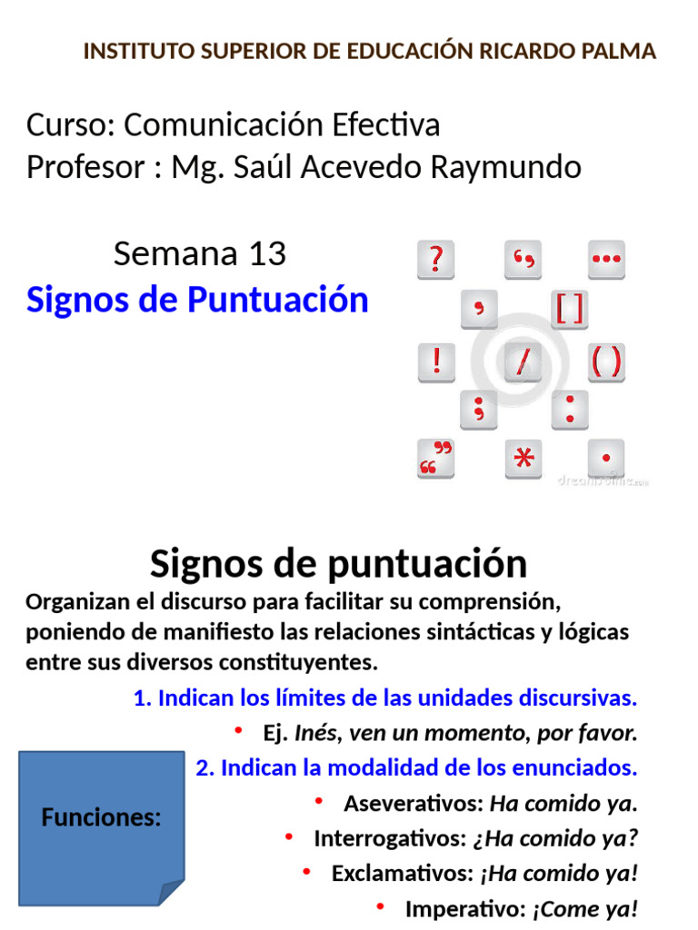 Sesion 13 Signos de Puntuacion | PDF | Sintaxis | Gramática