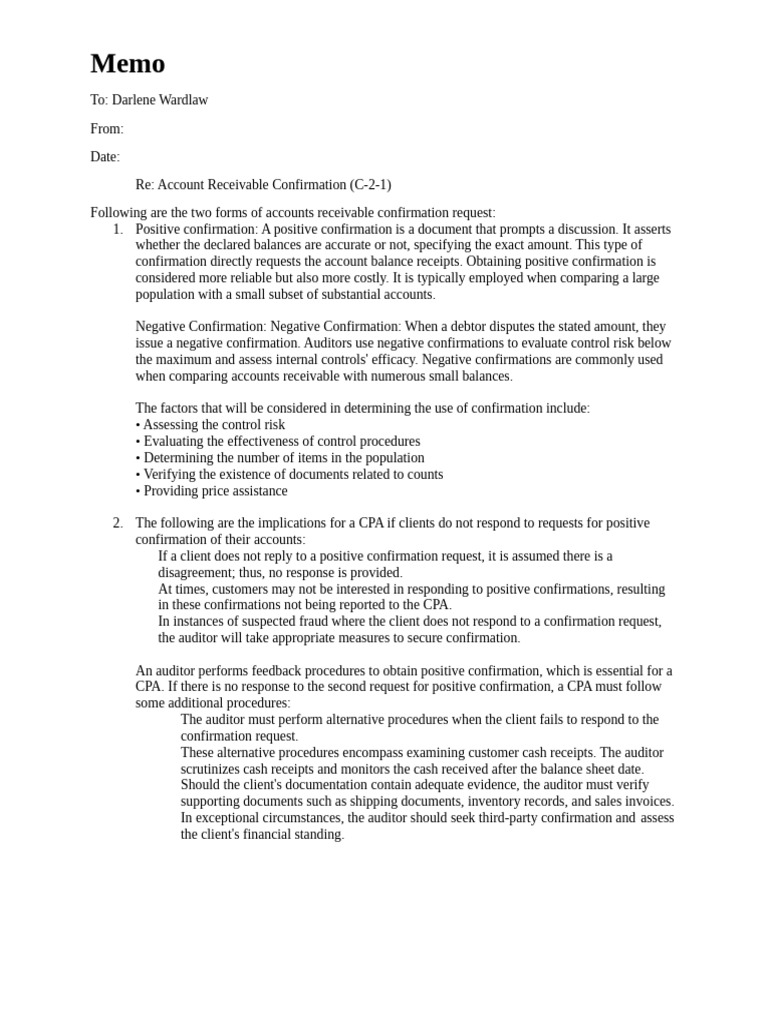 Accounts Receivable Confirmation Guide | PDF | Internal Control | Business