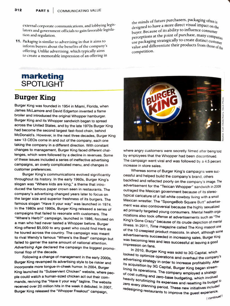 Burger King - Case study | PDF | Fast Food
