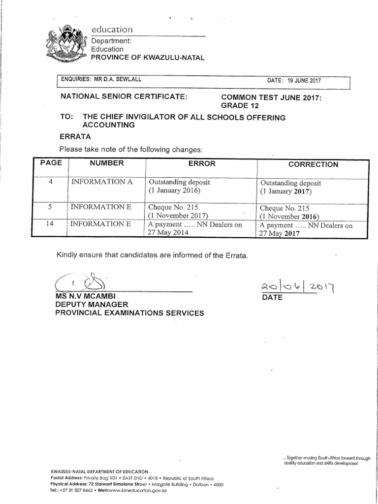 2017 June Acc QP Memo | PDF