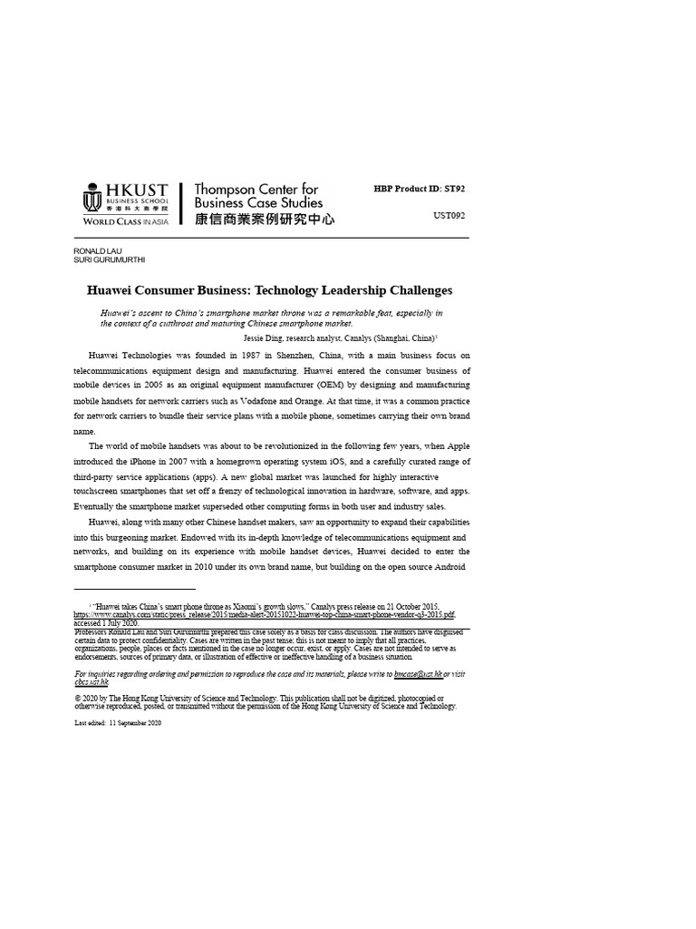 Huawei Consumer Business Case Study v1.1 | PDF | Smartphone | Android (Operating System)