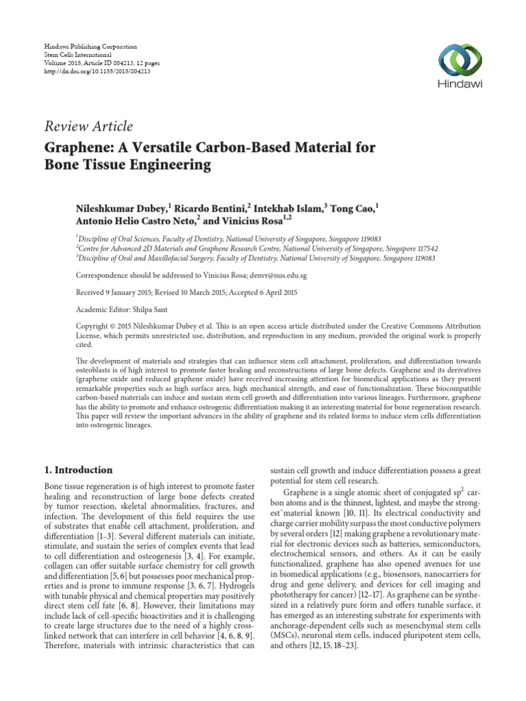 Graphene A Versatile Carbon-Based Material For | PDF | Graphene | Cellular Differentiation