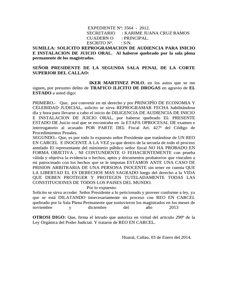 Solicito Reprogramacion | PDF