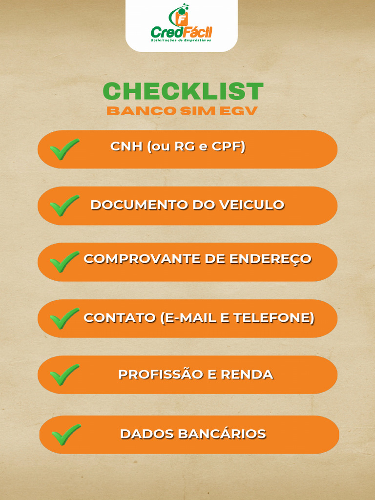 Checklist Banco SIM PF | PDF