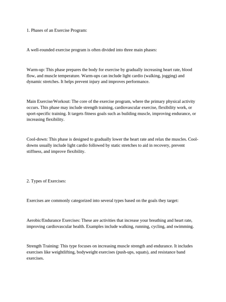 Exercise Program Phases and Types | PDF | Strength Training ...