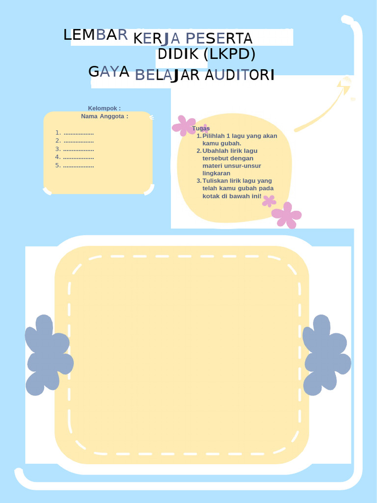 LKPD: Gaya Belajar Auditori, Visual, Kinestetik | PDF