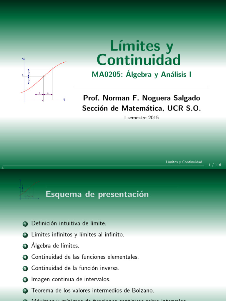 Capitulo I. Limites y Continuidad Parte1 | PDF | Función continua ...