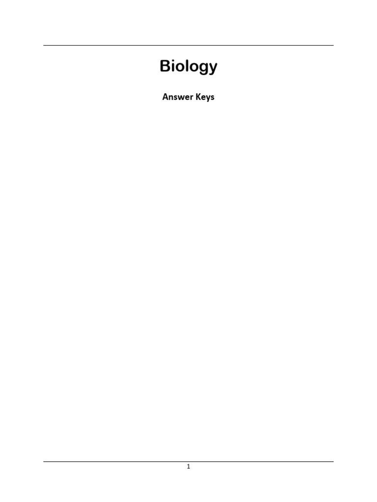 Full Biology Test-7 Answer Keys | PDF