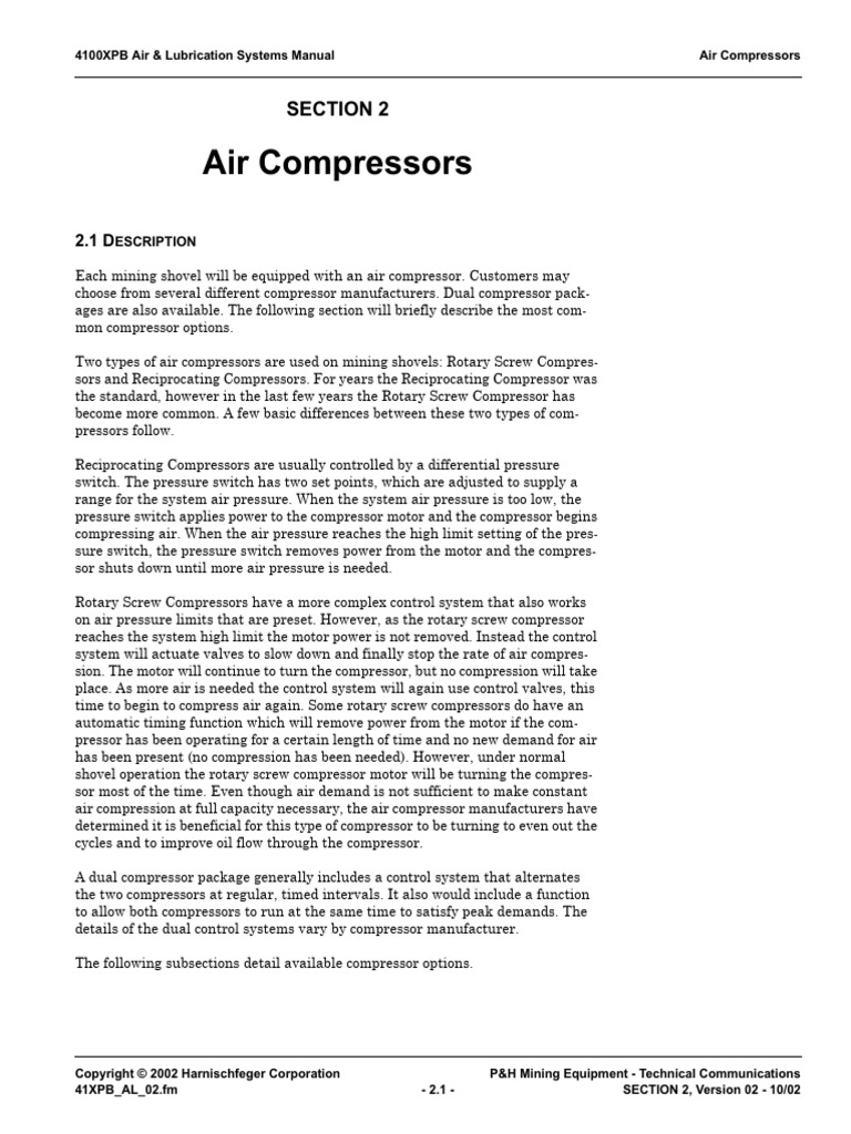Air Compressors | PDF | Valve | Gas Technologies
