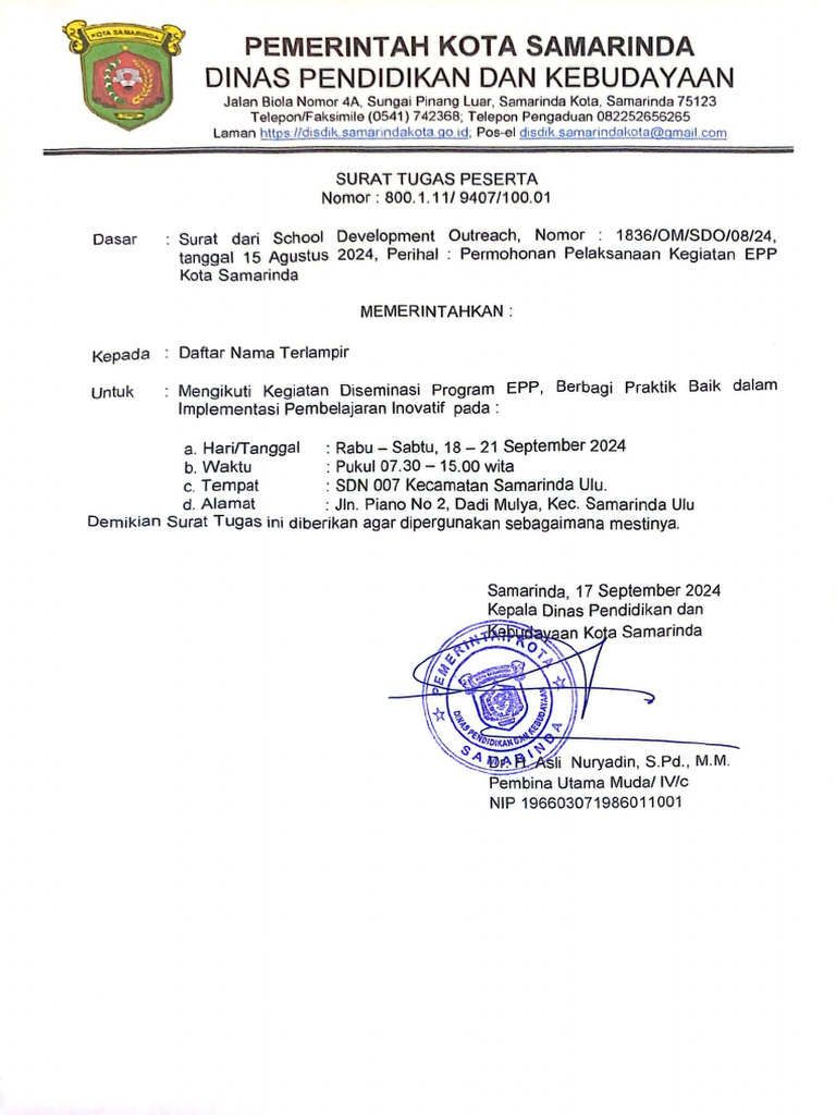 Surtug Peserta Rabuu | PDF