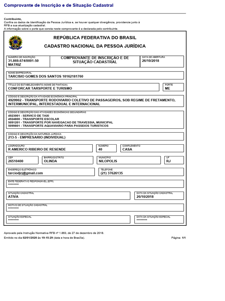 Cartao_CNPJ | PDF | Brasil