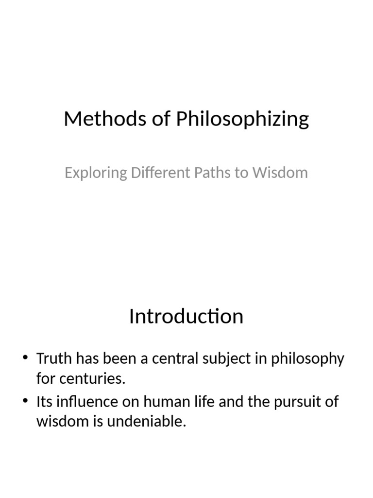 Methods of Philosophizing Presentation | PDF