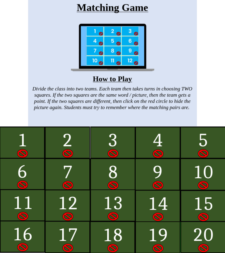 LT2 G4 U9 Matching Game | PDF