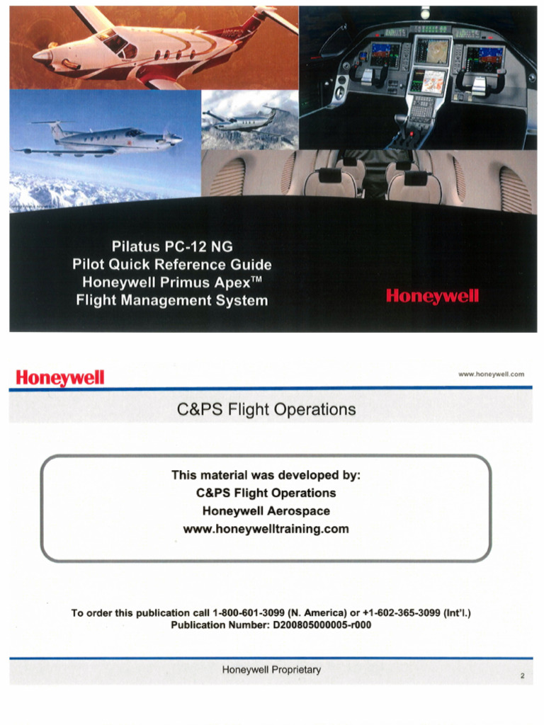 Pilatus PC12-NG - APEX Pilot Quick Reference Guide Honeywell Apex ...