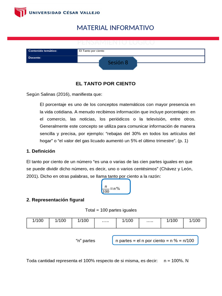 Material - Informativo - S08 - Plan E | PDF | Porcentaje
