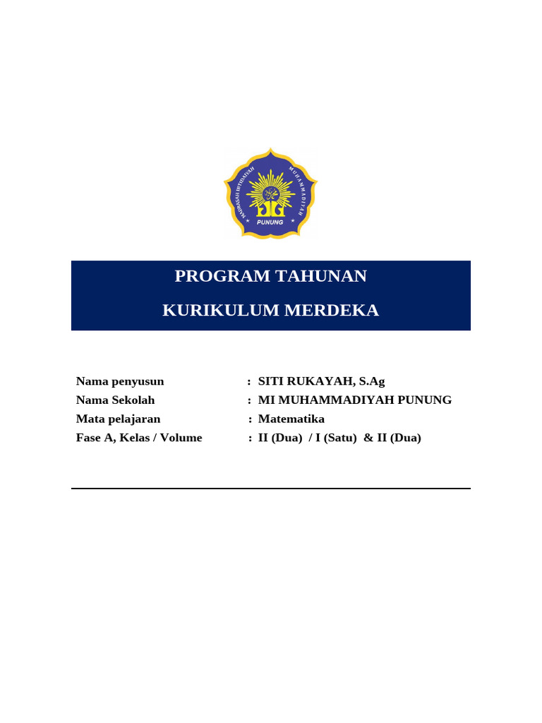 Prota MTK Kelas 2 Kurmer Edit | PDF