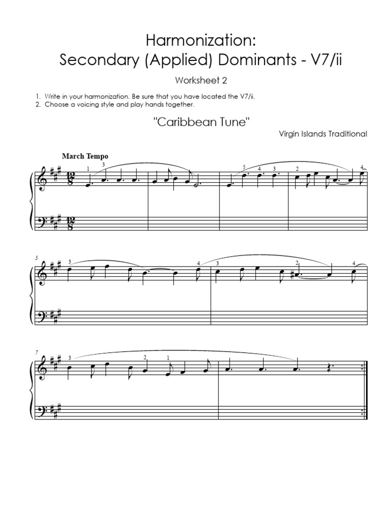 Caribbean Tune Worksheet 2 | PDF