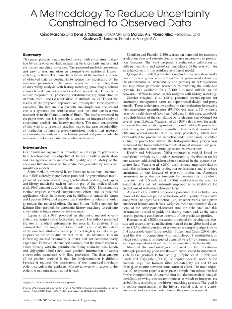 A Methodology To Reduce Uncertainty Constrained to Observed Data | PDF | Forecasting | Prediction