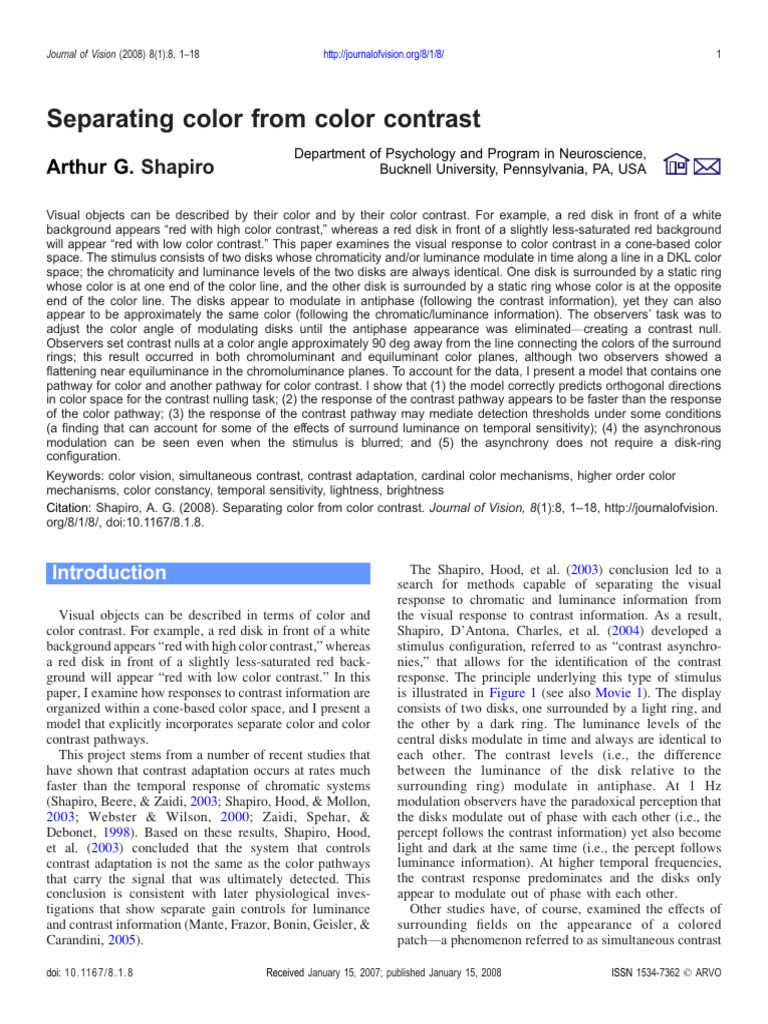 Separating Color From Color Contrast | PDF | Contrast (Vision) | Color