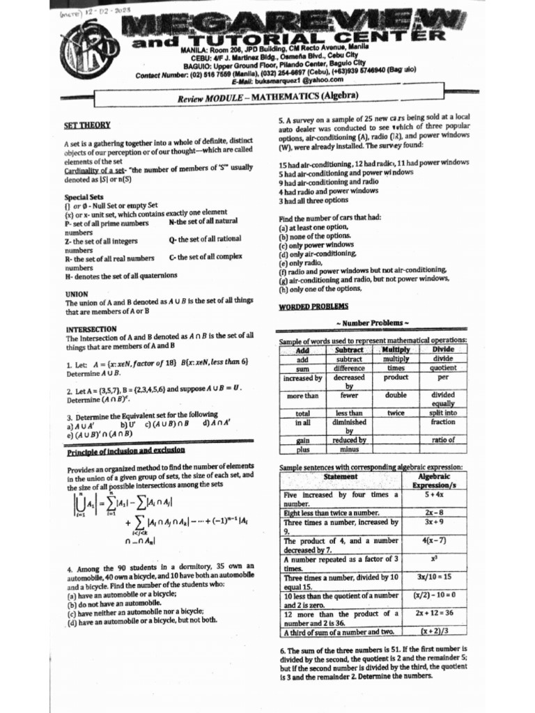 CELE MSTE-Module-1-Algebra | PDF