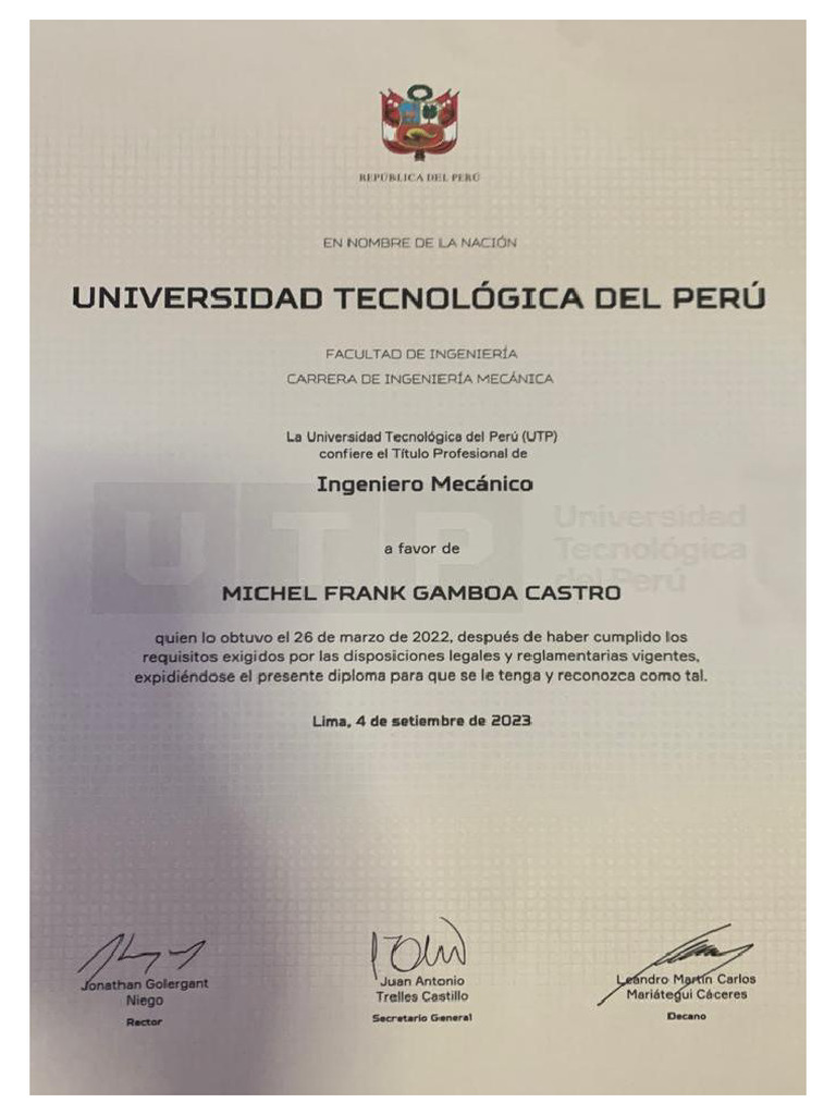 Titulo Ing. Gamboa | PDF