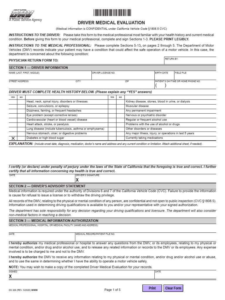 DMV Medical Eval | PDF | Dementia | Diabetes