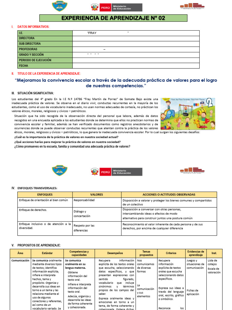 EXPERIENCIA_DE_APRENDIZAJE_N°02 DE 4TO GRADO 2023 . | PDF | Geometría | Ángulo