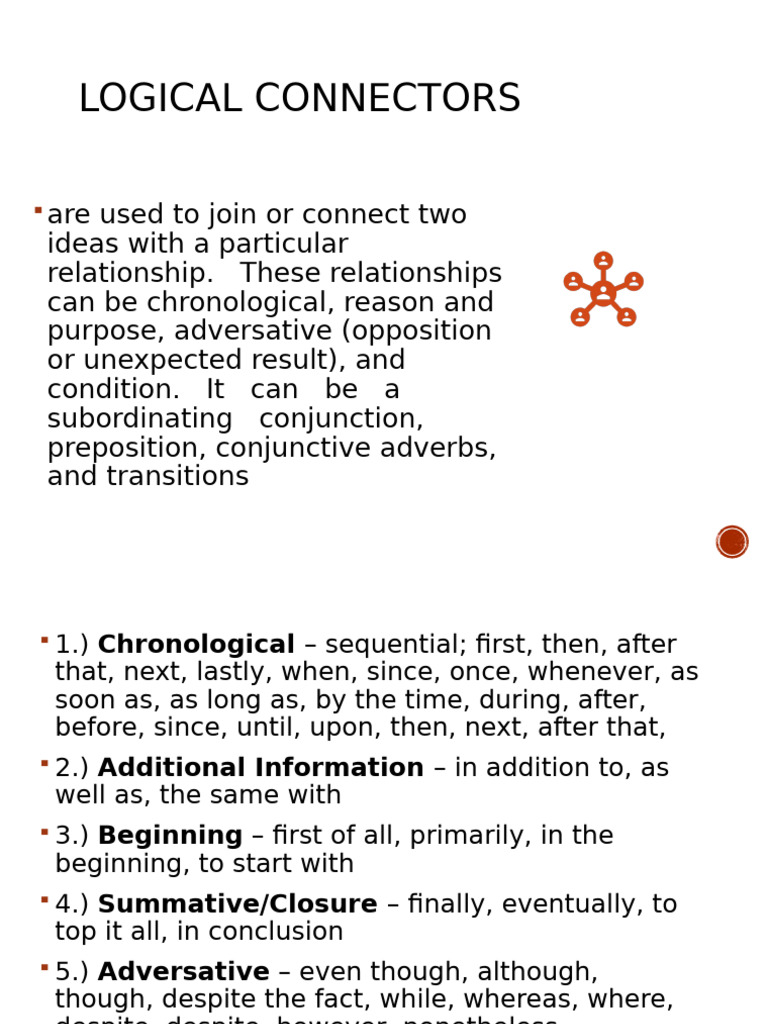 Logical Connectors - Process | PDF | Cakes | Language Education