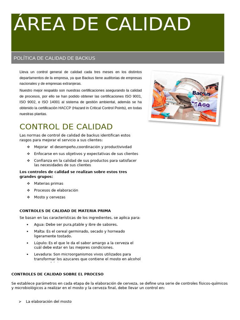 Área de Calidad | PDF