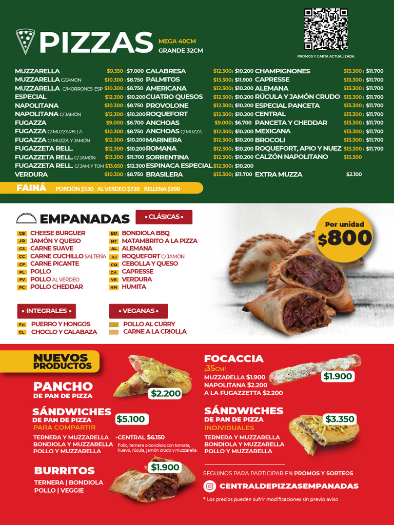 Menu Julio | PDF | Pizza | Alimentos