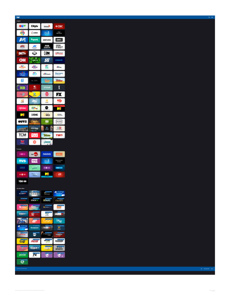 Channels - Fibe TV | PDF