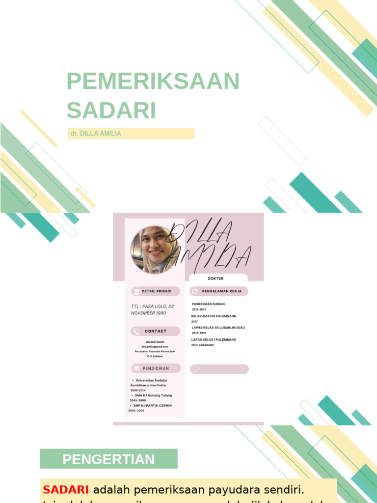 Pemeriksaan Sadari Dilla | PDF