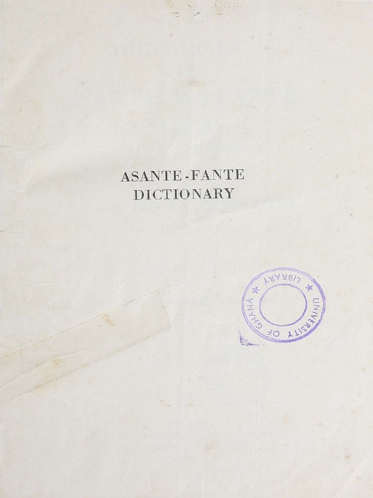 Dictionary of The Asante and Fante Language Called Tshi (Twi) - Part1 | PDF | Verb | Preposition ...