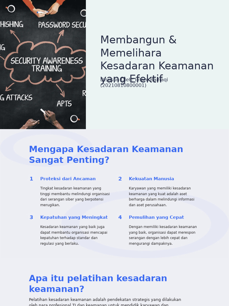 04 Pertemuan 4 Membangun & Memelihara Kesadaran Keamanan Yang Efektif | PDF