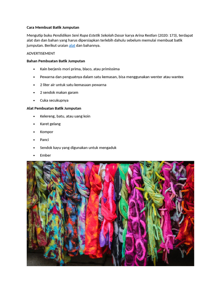 Cara Membuat Batik Jumputan Pdf