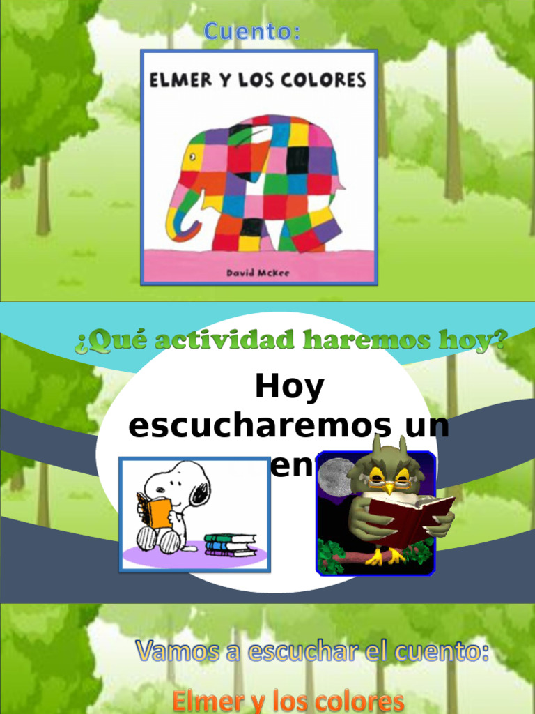 Cuento Elmer y Los Colores | PDF | Poesía | Ficción general