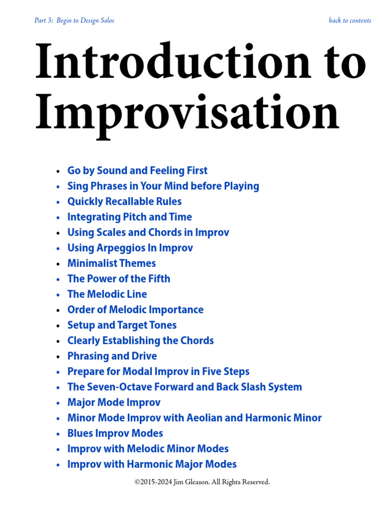 01-Introduction to Improv | PDF | Chord (Music) | Mode (Music)