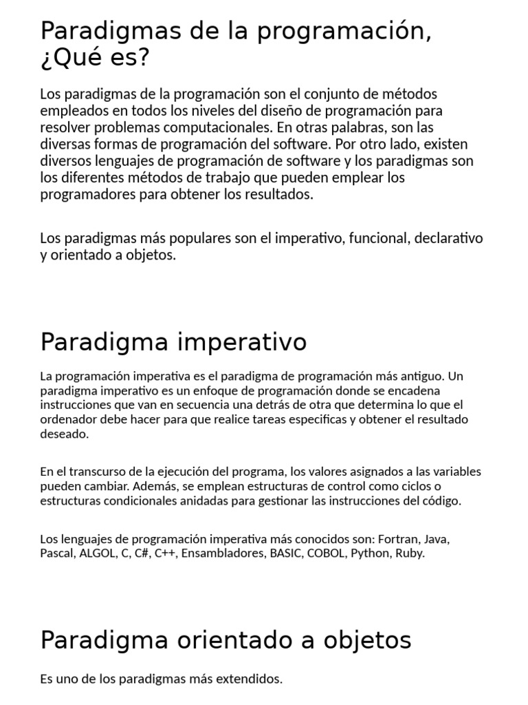 Paradigmas de La Programación | PDF | Lenguaje de programación | Paradigmas de programación