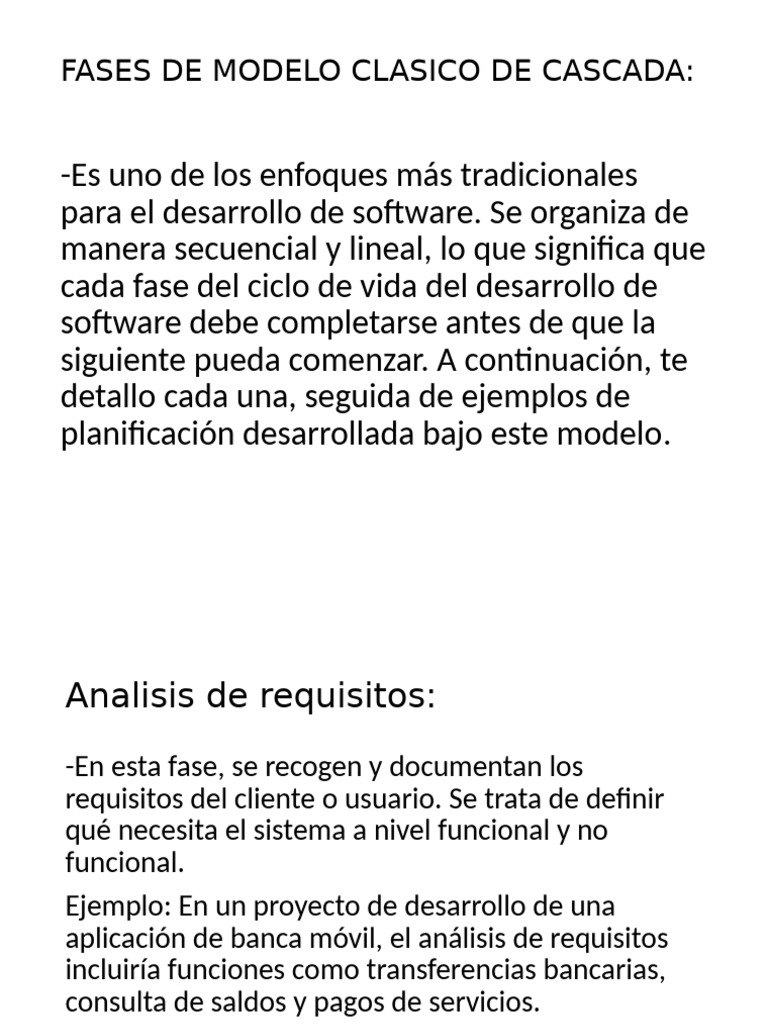 Fases del Modelo Clásico de Cascada | PDF