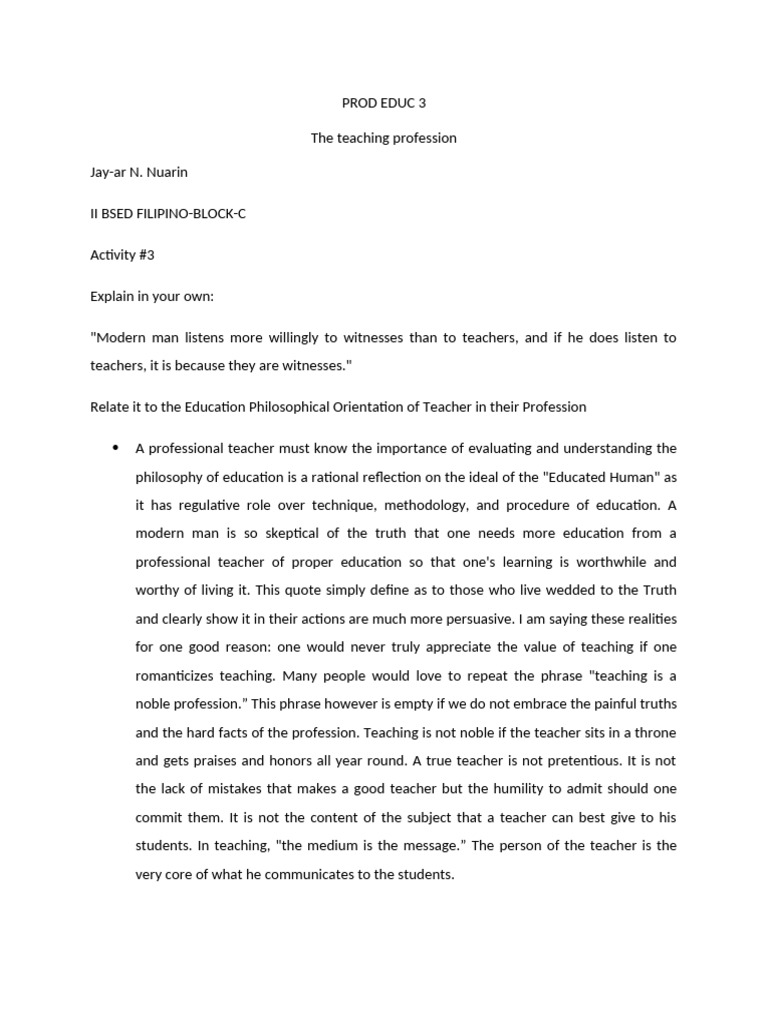 PROD EDUC 3 Activity 3 - WPS Office | PDF