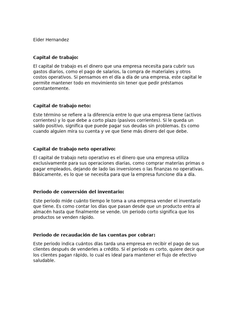 Finanzas 2 | PDF | Capital de trabajo | Business
