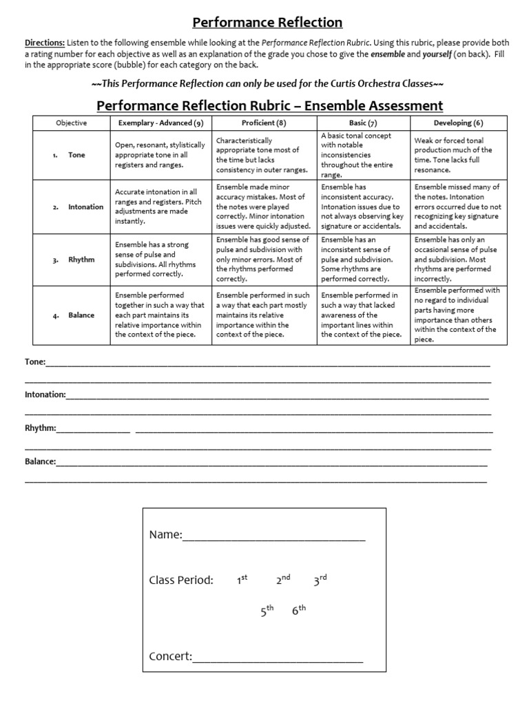 Performance Reflection Orchestra | PDF | Rhythm | Tone (Linguistics)