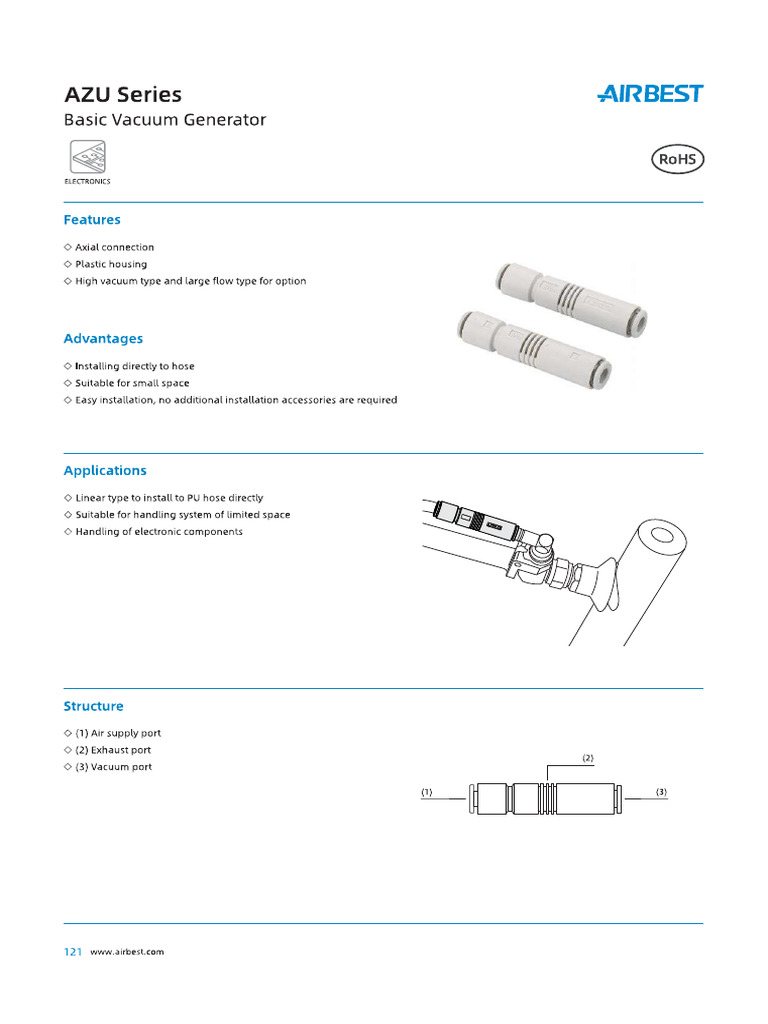 Azu Series Basic Vacuum Generator | PDF