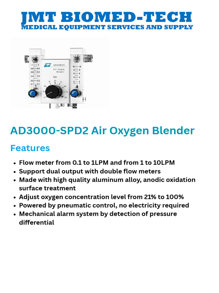 AD3000-SPD2 Air Oxygen Blender Specs | PDF | Science & Mathematics ...