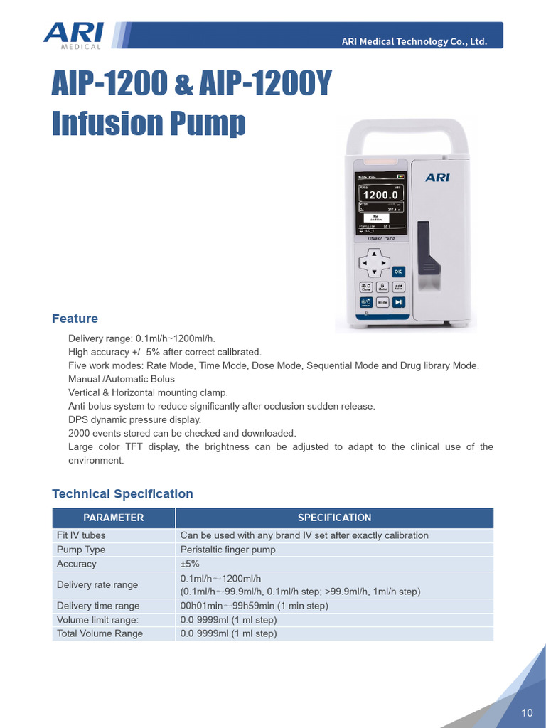 AIP-1200 Infusion Pump - 240509 - 102007 | PDF | Power Supply ...