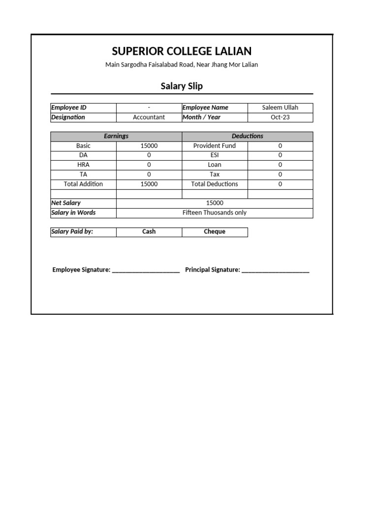 Salary Slip | PDF